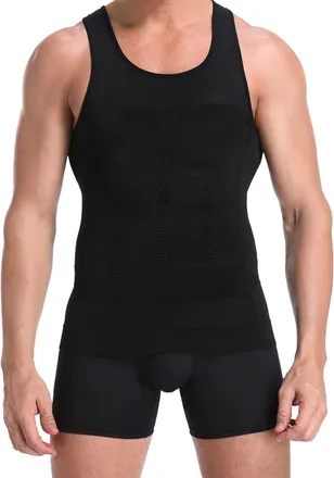 Generic YYZTXF Ärmellose Shapewear -Tanktops für Männer, schlankes Kompressionshemd Stretch Body Weste atmungsaktiv - Fitness