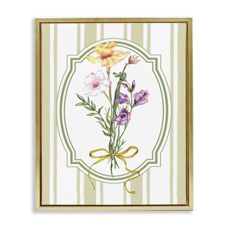 Stupell Industries Adonna Ebrahimi Leinwandbild, Motiv: Wildblumen mit Schleife, gerahmt, Grau, 78 x 63 cm