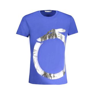 Trussardi Blau Baumwolle Druck Logo T-Shirt - - Tops - Herren - Blau - S