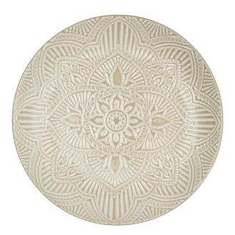 The Home Deco Factory KA0455, Assiette &eacute;l&eacute;gante en c&eacute;ramique Beige, id&eacute;ale pour Tous Les Repas, r&eacute;sistante et Facile &agrave; Entretenir, Parfaite pour Servir Plats et Desserts, D