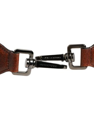 Dolce & Gabbana Mens Brown Horse Velvet Leather Bag Accessory Shoulder Strap
