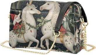 Mnsruu Sacs à bandoulière pour femme, deux beaux sacs à bandoulière en cuir motif licornes