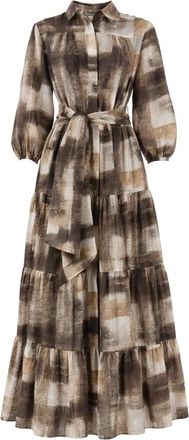 Kiton Femme, Robes, Multicolore, Taille: 40 FR Robe chemise ceintur&eacute;e