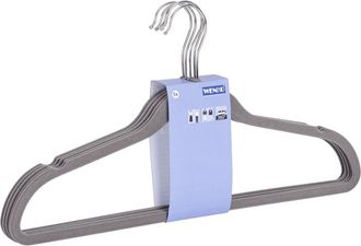 WENKO Kleiderbügel beflockt Grau 25er Set 25er Set, Bügel, Grau