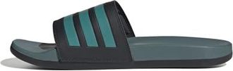 adidas Unisex-Adult Adilette Comfort, Black/Pure Teal/Preloved Teal, 4