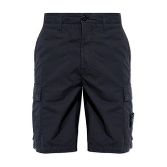 Stone Island Cotton Cargo Shorts - - Shorts - Herren - Schwarzk - W31