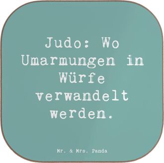Mr. & Mrs. Panda Untersetzer f&uuml;r Gl&auml;ser Spruch Judo Umarmungen - Geschenk, Coaster, Tischuntersetzer, Tassenuntersetzer, Philosophie, Durchhalteverm&ouml;gen, unterleger, S