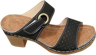 Generic Sandales dété à plateforme pour femme - Sabots creux en cuir avec talon bloc et bout ouvert - Sandales antidérapantes légères et confortables pour lét