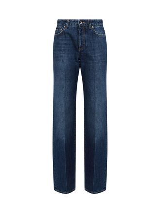 Dolce & Gabbana Straight-Leg Cotton Denim Jeans - Blue