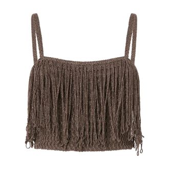 Pinko Pinko, Femme, Tops, Brun, Taille: 36 FR Hauts sans manches