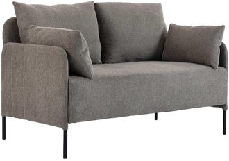 Clp Couch 2-Sitzer bequem Ziden, Sofa gepolstert mit Kissen, Polsterm&ouml;bel bequem bis 300 kg belastbar, Farbe:Taupe