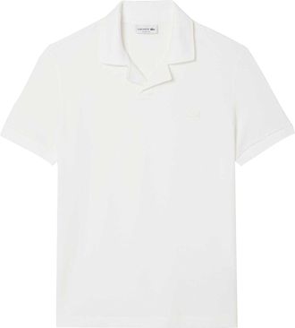 Lacoste Paris Poloshirt f&uuml;r Herren, Offener Kragen, Klassisch (Wei&szlig;)