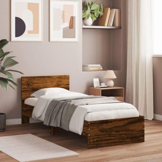 vidaXL Cadre de lit t&ecirc;te de lit ch&ecirc;ne fum&eacute; 75x190 cm bois ing&eacute;nierie