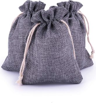 Pajoma Adventskalender zum Befüllen 24 Jutebeutel Grau - wiederverwendbare Stoffbeutel aus Naturjute mit Kordel - DIY Weihnachtskalender Bastelset, Geschenks