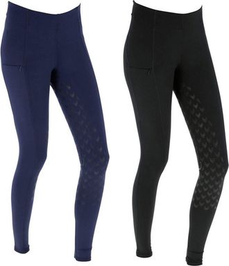 Covalliero Damen Reitleggings Silikon Vollbesatz EQUONA dunkelblau 32/34