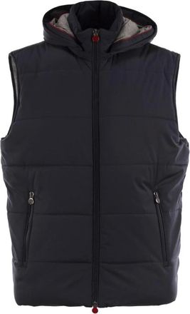 Kiton Homme, Vestes, Bleu, Taille: 2XL Veste sans manches &agrave; capuche