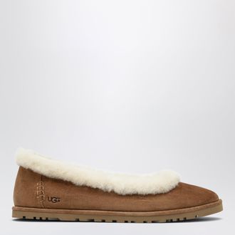 UGG Braune Zora Ballerinas aus Veloursleder