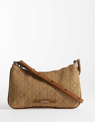 Calvin Klein Petit sac en jacquard &agrave; imprim&eacute; logo - Beige-Neutral
