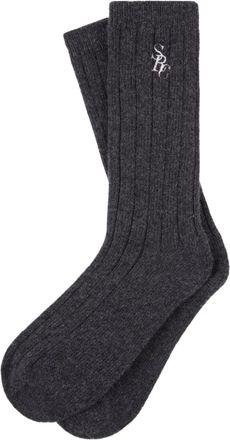 Sporty & Rich chaussettes en maille côtelée - Gris