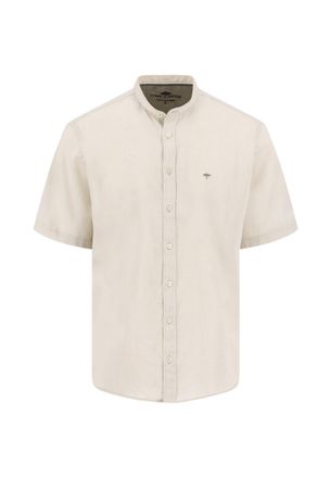 Fynch-Hatton Kurzarmhemd FYNCH-HATTON, Herren, Gr. XXL, N-Gr, beige (cement), Web, Obermaterial: 80% Leinen, 20% Baumwolle, unifarben, regular fit normal, ohne Aus