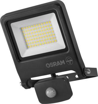 Osram ENDURA FLOOD PC 50W LED-Fluter mit Sensor, 3000K warmwei&szlig;, 5000 Lumen, IP44 Flutlicht Bewegungserkennung, Reichweite bis 9m, Grau