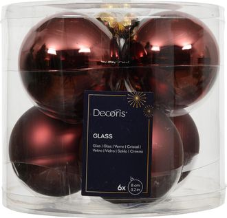 Kaemingk Weihnachtskugeln Glas 8cm 6 Stück - matt & glänzend - Große Christbaumkugeln Weihnachtsbaumkugeln für Weihnachten - Christbaumschmuck & Weihnachtsbaum