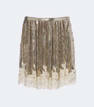 Paco Rabanne Minirock aus Chainmail mit Spitze