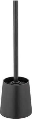 WENKO WC-Garnitur Mod. Sortino Toilettenb&uuml;rstenhalter freistehend mit Edelstahlstiel selbstreinigende langlebige Silikonb&uuml;rste klob&uuml;rste ohne Bohren schwarz