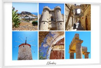 artboxONE Poster mit weißem Rahmen 60x40 cm Reise Rhodos @ Greece - Bild Rhodos Greece griechenland
