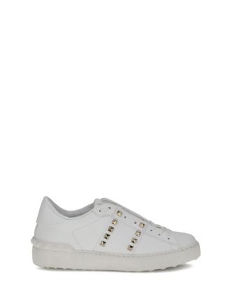 Valentino Garavani Womens Sneakers Rockstud Untitled White Calfskin White-White-White Trainers White/white/white