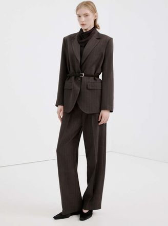 Mango Pantalon costume Lyocell chocolat - Femme - 32 - MANGO