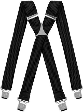 Decalen Hosentr&auml;ger f&uuml;r Herren breit extra starken 4 cm mit 4er Clips X Form lange f&uuml;r M&auml;nner und Damen Hose (Schwarz)