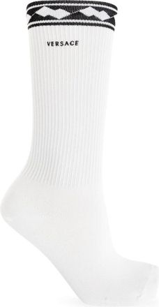 Versace Femme, Sous-v&ecirc;tements, Blanc, Taille: L Logo Socks