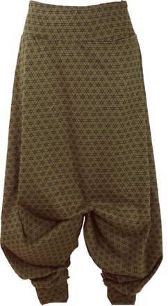 Guru Shop Afghani Hose, Haremshose, Pluderhose, Pumphose, Aladinhose - Olive, Damen, Baumwolle