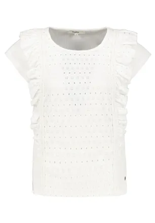 Garcia Garcia Damen Short Sleeve T-Shirt, Off White, S