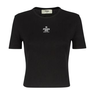 Fendi Cropped Slim-Fitting Top - - Tops - Damen - Schwarzk - M