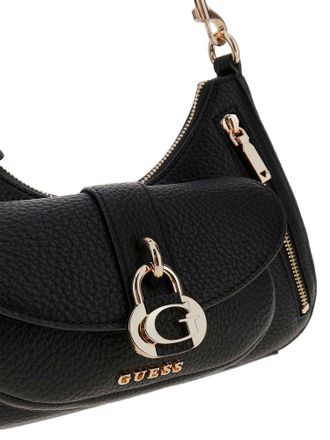 Guess Womens Shoulder Bag Black Polyurethane - Shoulder-Bags