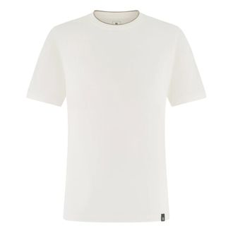 Boggi Milano Homme, Tops, Blanc, Taille: M T-shirt en coton/Tencel