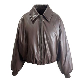Kangol Bomberjacke f&uuml;r Damen, Gerippter &Auml;rmelaufschlag (Braun)