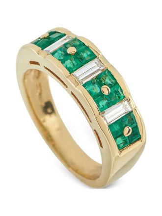 Luxury Bazaar 18kt Gelbgoldring mit Smaragden und Diamanten