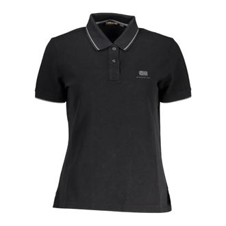 Napapijri Schwarzes Poloshirt Kurzarm Damen - - Tops - Damen - Schwarzk - M