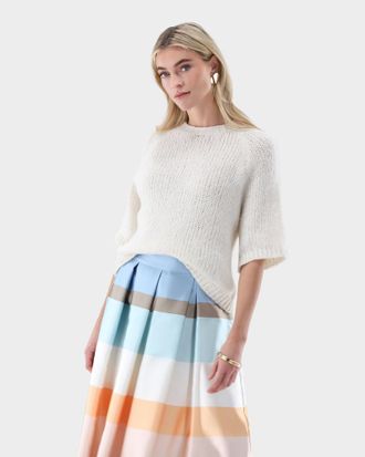 van Laack Lockerer Stehkragenpullover mit Halbarm