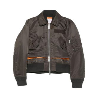 sacai 26-08582531D Bomberjacke - - Jackets - Damen - Gr&uuml;n - S