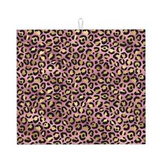Generic Geschirrabtropfmatte Gold-Rosa Leopardenmuster Sp&uuml;lbeckenmatte Tisch-Zubeh&ouml;r Schnelltrocknend Abtropfmatte F&uuml;r Geschirr, F&uuml;r K&uuml;che, Glas, Teller, 41x4