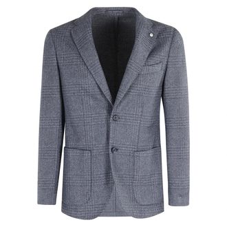 L.B.M. 1911 Blaue Wolljacke mit aufgesetzten Taschen - - Jackets - Herren - Blau - L