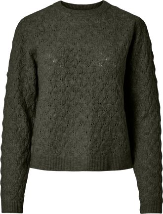 Pieces Pclelou Ls O-Neck Knit Noos Bc