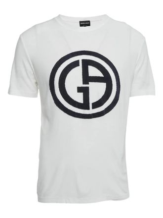 Giorgio Armani T-Shirt mit Logo-Print - Wei&szlig;