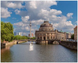 Wallario Poster - Blick auf Berlin in Premiumqualit&auml;t, Gr&ouml;&szlig;e: 40 x 50 cm