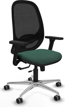 Piqueras y Crespo Schreibtischstuhl mit 3D-Armen, h&ouml;henverstellbare Lendenwirbelst&uuml;tze, ausgestattet mit Syncro/Translack und Schneideschaum, Schwarz/Flaschengr&uuml;n
