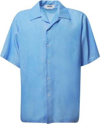 Msgm Msgm, Homme, Chemises, Bleu, Taille: XL Bowling Short-Sleeve Shirt